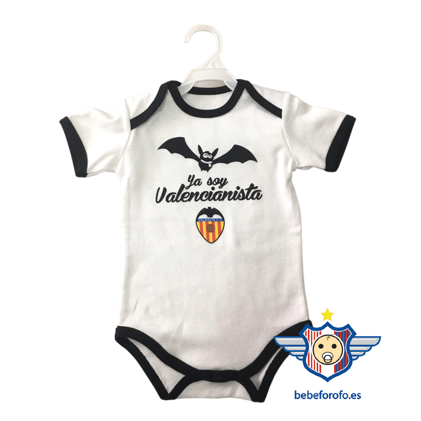 Body Blanco Oficial Valencia CF Manga corta | BallenaEstelar.es